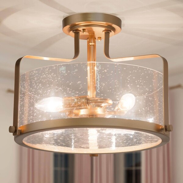Farmhouse 3-Light Drum Cage Semi-Flush Mount Ceiling Lights - On Sale ...
