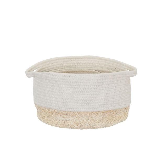 Household Essentials Round Resin Basket with Decorative Scallop Frame ...