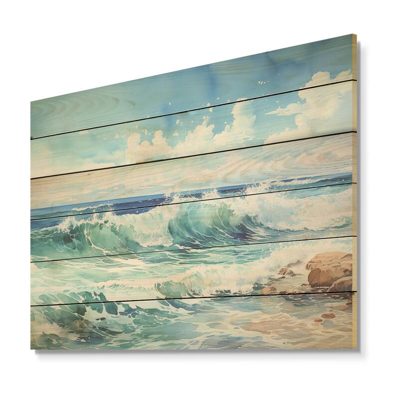 Designart "Oceans Infinity Dreamscape" Minimalism Wood Wall Decor ...