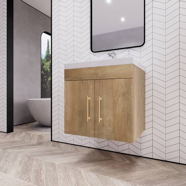 Eliza 24'' Wall Mounted Vanity with Single Sink - Bed Bath & Beyond ...