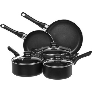 Non-Stick Cookware 8-Piece Set, Pots and Pans, Black - Bed Bath ...