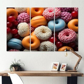 Designart "Colorful Pop Art Candy II" Food & Beverage Canvas Prints Set ...