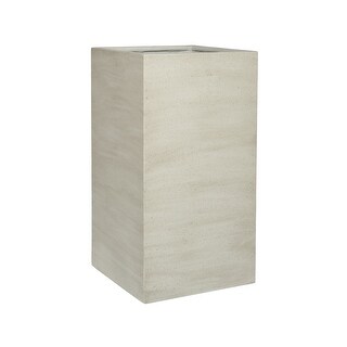 Pottery Pots 31.5 in H Square Beige Washed Ficonstone Indoor/Outdoor ...