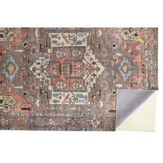 HomeRoots 8' X 10' Taupe Red And Brown Floral Area Rug - 8' x 10' - Bed ...