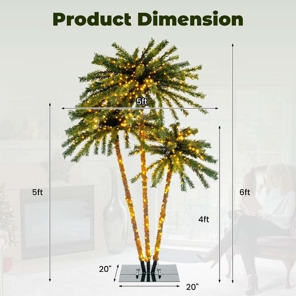 palm tree trunk lights