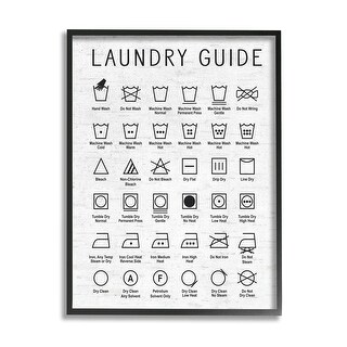 Stupell Laundry Guide Simple Shapes Diagram Distressed Pattern Framed ...