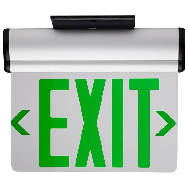 Green Clear Edge Lit LED Exit Sign 90min Ni-Cad backup 120/277V Single ...