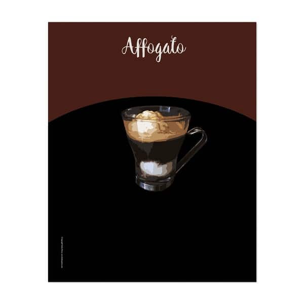 Coffee Drinks Affogato Illustrations Food Drink Art Print/Poster - Bed ...