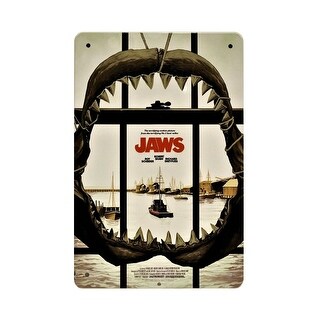 Jaws Movie Vintage Metal Tin Sign 8" x 12" - 8" x 12" - Bed Bath ...