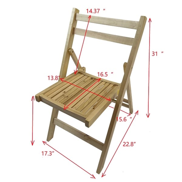 4pcs Slatted Wood Foldable Chair Special Event Chair - Bed Bath ...