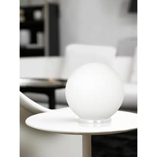 Eglo Rondo 1-Light White Round Table Lamp with Opal Frosted Glass - Bed ...