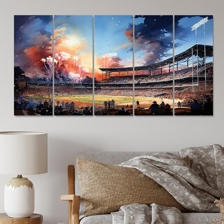 Designart "Sport Stadium In Spotlight III" Architecture Multipanel Wall ...