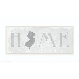 Stupell New Jersey Home State Map Grey Neutral Textured Word Design ...