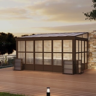 Lean-to Sunroom 10x14FT, Wall Mounted Solarium - Bed Bath & Beyond ...