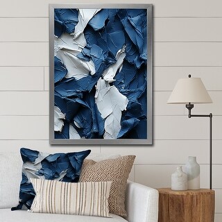 Designart "Bliss Of Happiness In Aegean Blue" Abstract Painting Framed ...