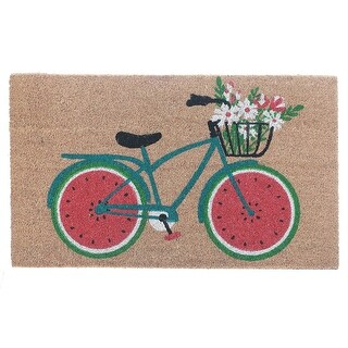 Coir Door Mat Bicycle With Flower 18 X 30 - Bed Bath & Beyond - 40153150