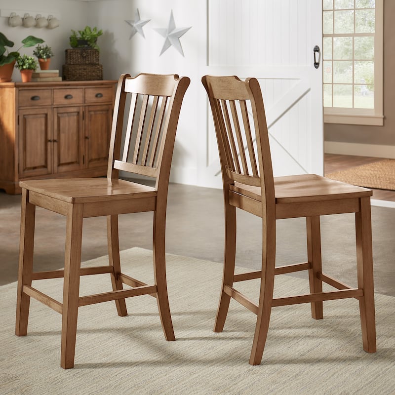 Eleanor Slat Back Wood Counter Chairs (Set of 2) by iNSPIRE Q Classic ...