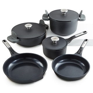 BergHOFF Phantom 8Pc Nonstick Ceramic Cookware Set with Lids, Recycled ...