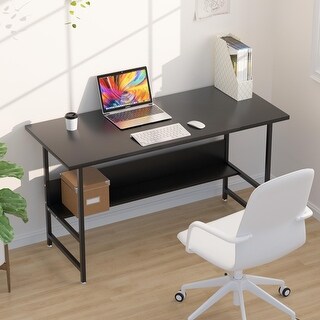 Contemporary 47.3" Wood & Steel Computer Desk Office Large Table - Bed ...