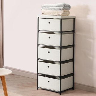 Tall Fabric Drawer Tower with 5 Drawers - Bed Bath & Beyond - 40045366