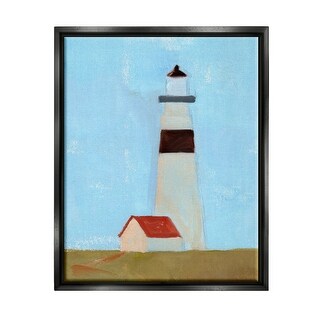 Stupell Lighthouse Daytime Blue Sky Rural Grass Scene Floater Frame ...
