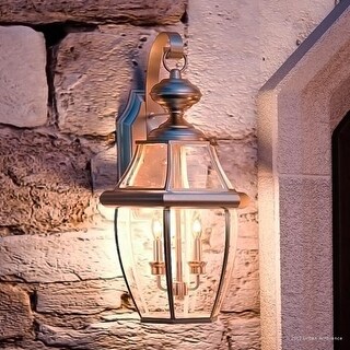 Luxury Colonial Outdoor Wall Light, 20"H x 10.5"W, with Tudor Style ...