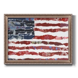 Patriotic Collage Flag II Premium Framed Canvas- Ready to Hang - Bed ...