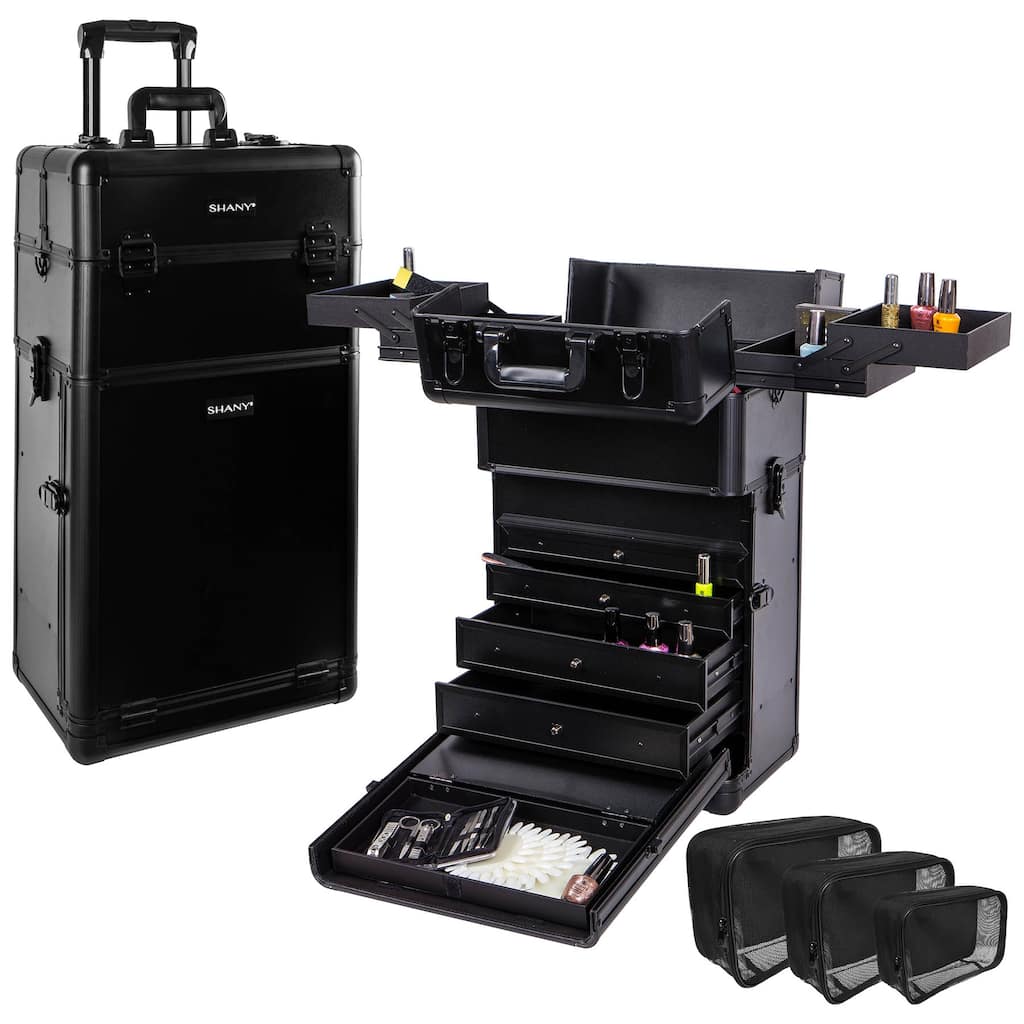 SHANY Rebel Trolley Cosmetics Case and Storage - Pro MUA Train Case ...