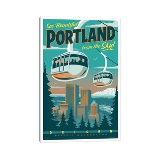 iCanvas "Portland Tram Travel Poster" by Jim Zahniser Canvas Print ...