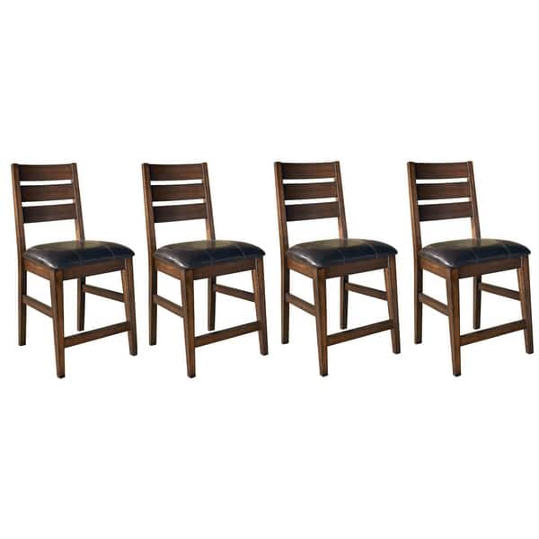 Ashley Furniture D442-124 Larchmont Bar Stool w/ Stitch-Enhanced Faux ...