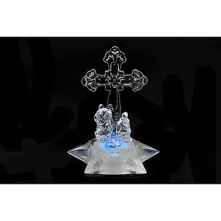 Led Acrylic Nativity Scene With Cross - Bed Bath & Beyond - 38431663