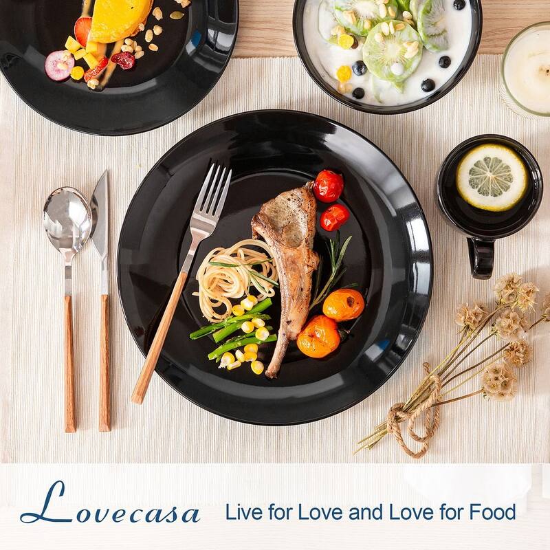 LOVECASA 16-Piece Porcelain Dinnerware Set (Service for 4) - Overstock ...