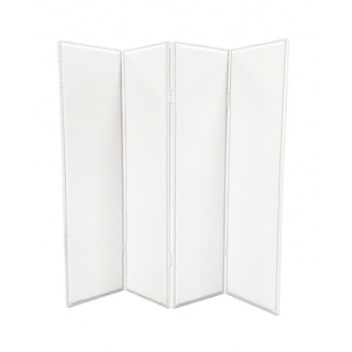 1 X 84 X 84 White Faux Leather Screen - Bed Bath & Beyond - 36055154