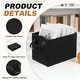 Felt Storage Basket, 12 x 8 x 7 Inch Storage Bins with Pu Handle, Black ...