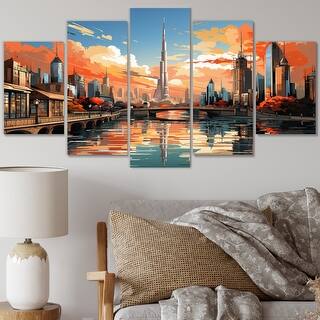 Designart "City Dubai Popart II" Dubai Metal Wall Décor Set - Bed Bath ...