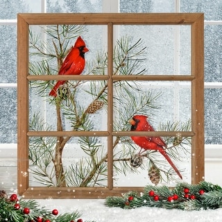 26"X26" Acrylic Cardinals On Pine Window - Bed Bath & Beyond - 34663287
