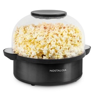 Nostalgia SP6BS 6-Quart Black Stainless Steel Stirring Speed Popcorn ...