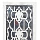 White Wooden Intricately Carved Geometric Home Wall Decor with Mirror ...