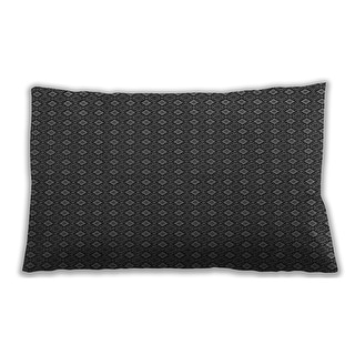 Ahgly Company Patterned Indoor-Outdoor Charcoal Black Lumbar Throw ...