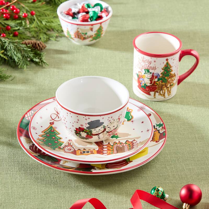 Certified International Santa's Retro Christmas 16pc Dinnerware Set ...