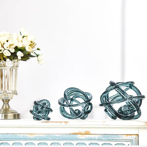 Luxury Lane Hand Blown Infinity Knot Sommerso Art Orbit Glass Ball 4-8 ...