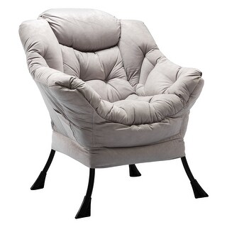 Modern Accent Lazy Sofa Chair with Soft High Wing Back, Grey - Bed Bath ...