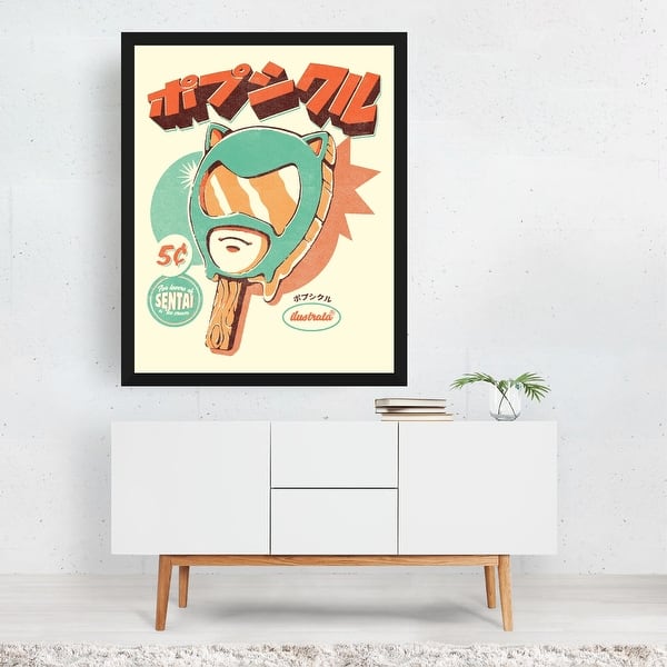 Sentai Ice Pop Digital Cartoon Ice Cream Kaiju Retro Art Print/Poster ...