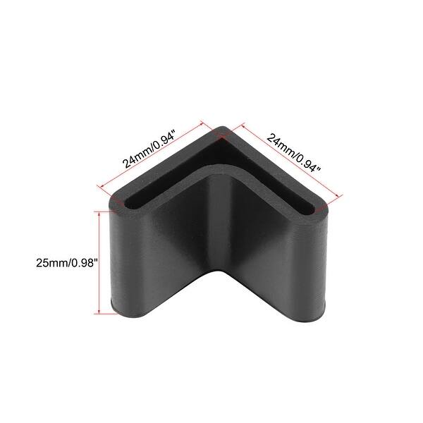 Rubber Furniture Covers Angle Caps L Shaped 24mmx24mm Table Legs 24Pcs ...