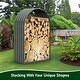 Outdoor Galvanized Steel Firewood Storage Shed Firewood Log Rack - Bed ...