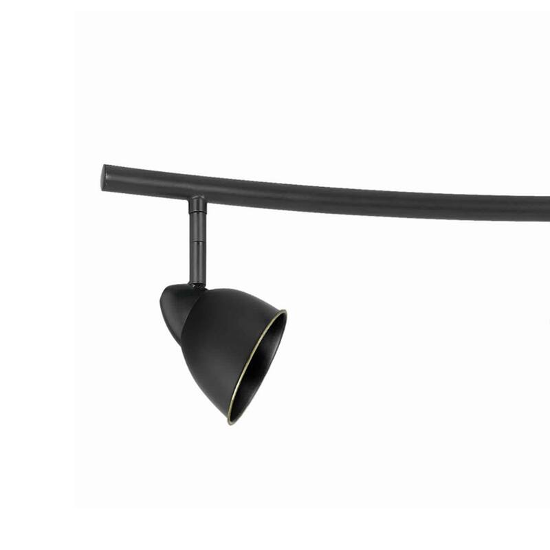 5 Light 120V Metal Track Light Fixture with Round Shade, Black - On ...