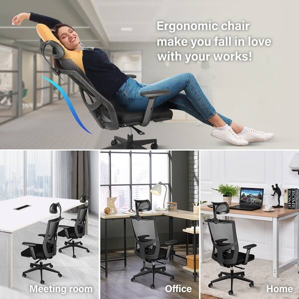 Global Pronex Office Ergonomic Mesh Computer Chair with Wheels & Arms ...