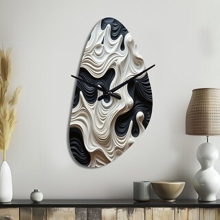 Designart - Black White Opt Art Rhythmic Pulses I - Op Art Large Wall ...