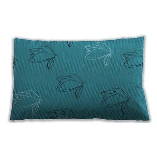 Ahgly Company Patterned Indoor-Outdoor Dark Cyan Green Lumbar Throw ...