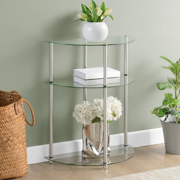 Convenience Concepts Classic Glass 3 Tier Half-Circle Entryway Hall ...